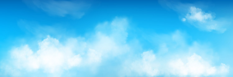 3d realistic sky background with fluffy cloud Vector Image