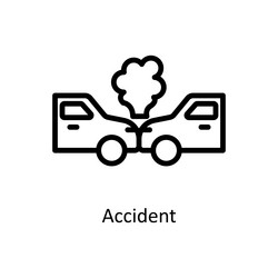 Car accident outline icon design Royalty Free Vector Image