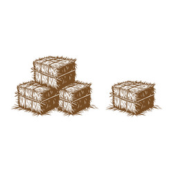 Ai-generated hay bale rustic farm clipart Vector Image