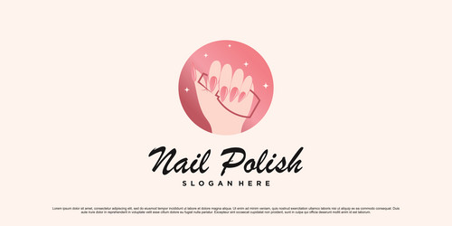 Creative nail polish logo design for manicure Vector Image