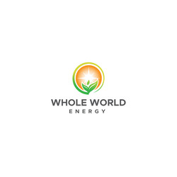 Modern simple world love hand earth logo design Vector Image