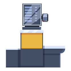 Digital self service icon cartoon checkout Vector Image