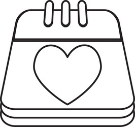 Calendar with heart isolated icon Royalty Free Vector Image