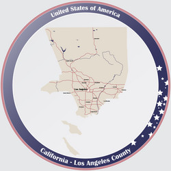 Map of los angeles county in california usa Vector Image