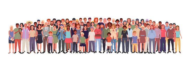 Multinational group people isolated on white Vector Image