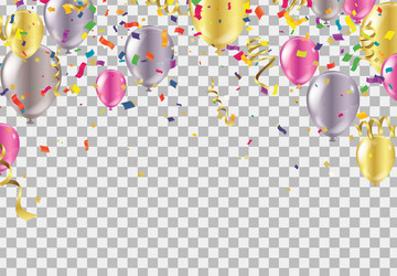 Color balloons confetti and with space for text Vector Image