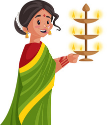Indian marathi woman cartoon Royalty Free Vector Image