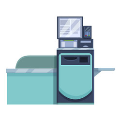 Self service point icon cartoon monitor Royalty Free Vector