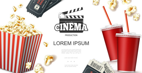 Cinema movie print concept template with clapper Vector Image