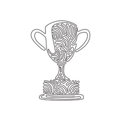 Single continuous line drawing gold medal winner Vector Image