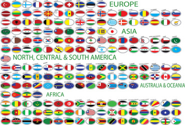 World flags collection 36 high quality clean Vector Image