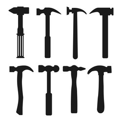 Black silhouette of hammer Royalty Free Vector Image