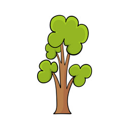 Green spring tree hand drawn for design cartoon Vector Image