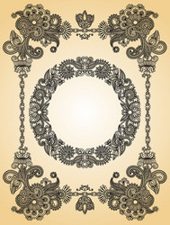 Classical vintage old frame card design Royalty Free Vector