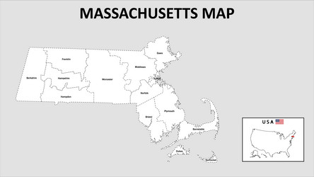Road map of the us american state massachusetts Vector Image