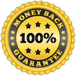 Money back guarantee gold sign label Royalty Free Vector