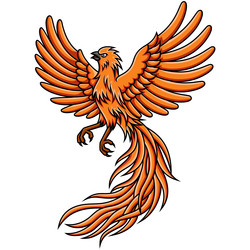 Cartoon phoenix bird with wings spread Royalty Free Vector