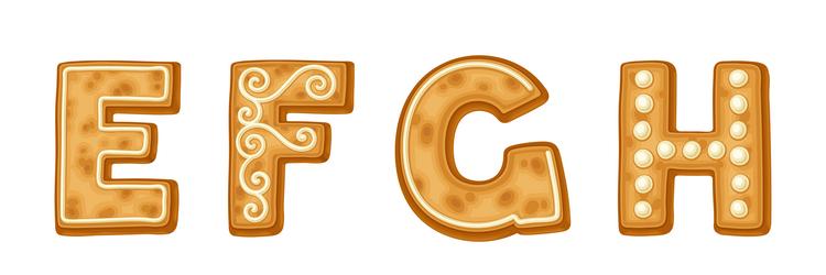 Alphabet gingerbread cookie letter uppercase Vector Image
