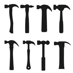 Black silhouette of hammer Royalty Free Vector Image