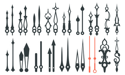 Clock hands set isolated on white background Vector Image