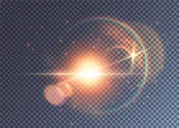 Colorful magical sun light with halo effect Vector Image