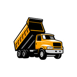 Orange construction truck dump Royalty Free Vector Image