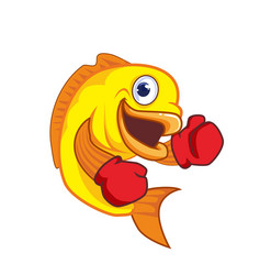 Happy fish cartoon presenting Royalty Free Vector Image