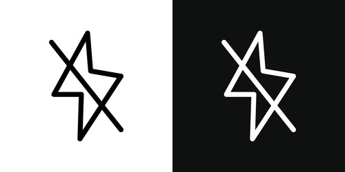 Flash off icon set camera auto and power Vector Image