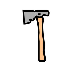 Tactical axe hatchet color icon Royalty Free Vector Image