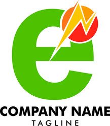 Letter e bolt logo symbol icon designs Royalty Free Vector