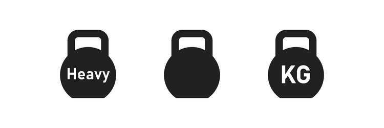 Weight icon set kg bell logo kettlebell heavy Vector Image