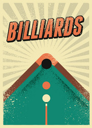 Billiards typographical vintage grunge poster Vector Image