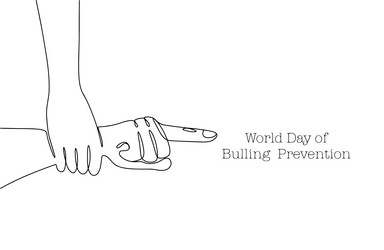 Bullying child point your finger one line Vector Image