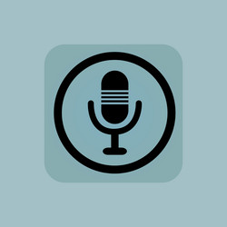 Pale blue microphone icon Royalty Free Vector Image