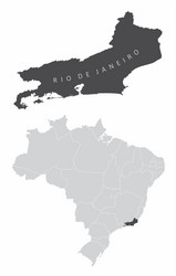 Rio de janeiro state cities map Royalty Free Vector Image