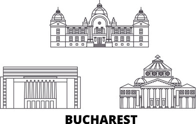 Romania bucharest city skyline isolated Royalty Free Vector