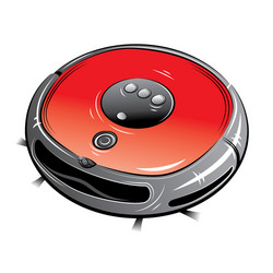 Drawing robotic vacuum cleaner Royalty Free Vector Image