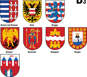 Coat arms german states heraldic icons Royalty Free Vector