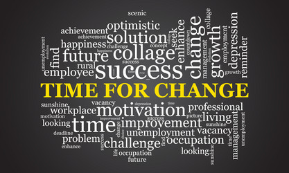 Time for change word cloud template business Vector Image