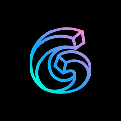 6 logo isometric number six impossible lines Vector Image