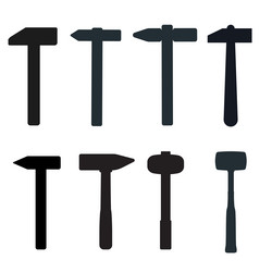 Black silhouette of hammer Royalty Free Vector Image