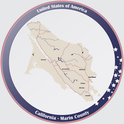 Map of marin county in california usa arranged Vector Image
