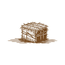 Ai-generated hay bale rustic farm clipart Vector Image