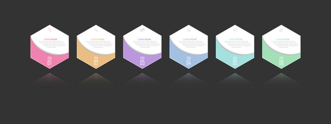 Business infographics 6 steps to achieve Vector Image