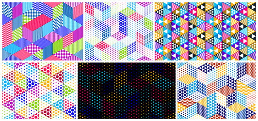 Artistic Curve Lines Seamless Patterns Set Vector Image