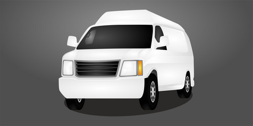 Realistic van front corner view Royalty Free Vector Image