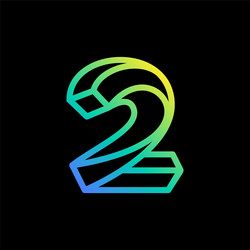 Isometric o letter logo neon lights emblem Vector Image