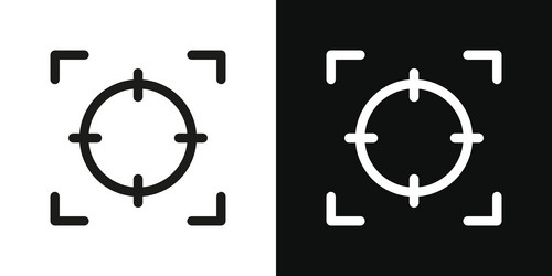 Focusing icon set camera target lens spotlight Vector Image