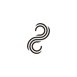Number 2 line geometric symbol simple logo Vector Image
