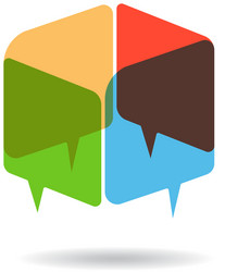 Color speeches boxes with transparencies design Vector Image